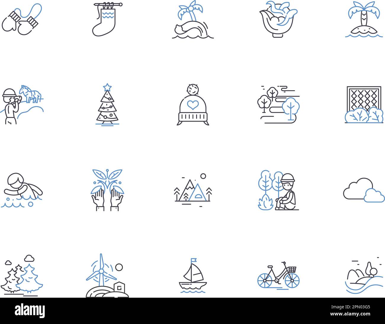 Climate outline icons collection. Climate, Heat, Cold, Temperatures ...