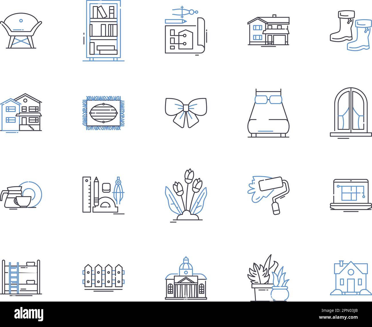 Apartments and accomodation outline icons collection. Accommodation ...