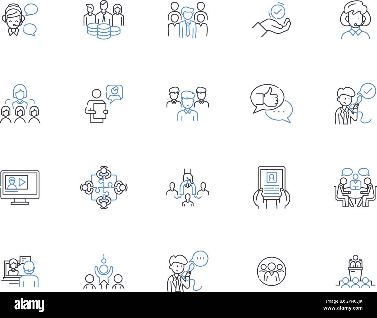 Supporting people outline icons collection. Aid, Assist, Backing, Boost ...