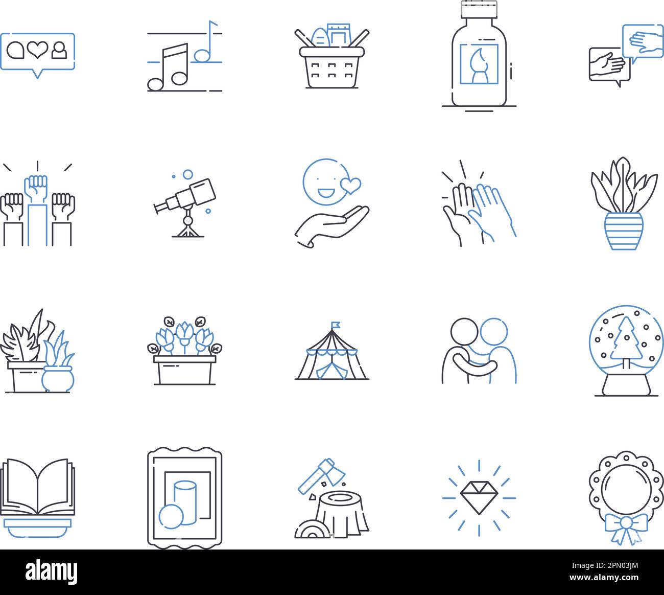 Hobbies and learning outline icons collection. Crafting, Reading ...