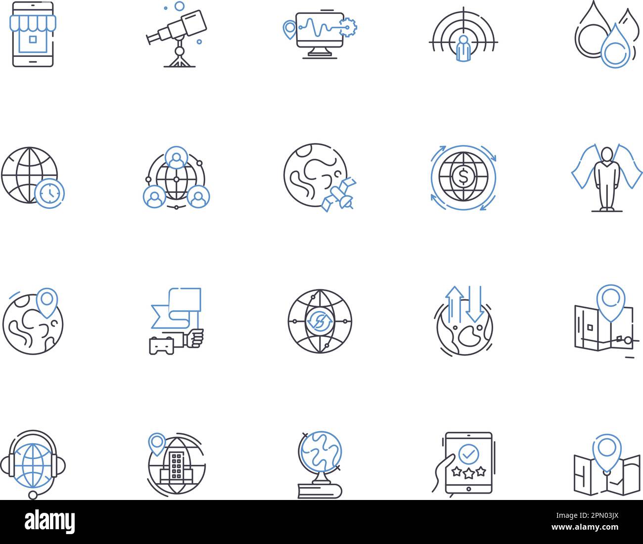 Maps And Locations Outline Icons Collection Maps Locations Geography