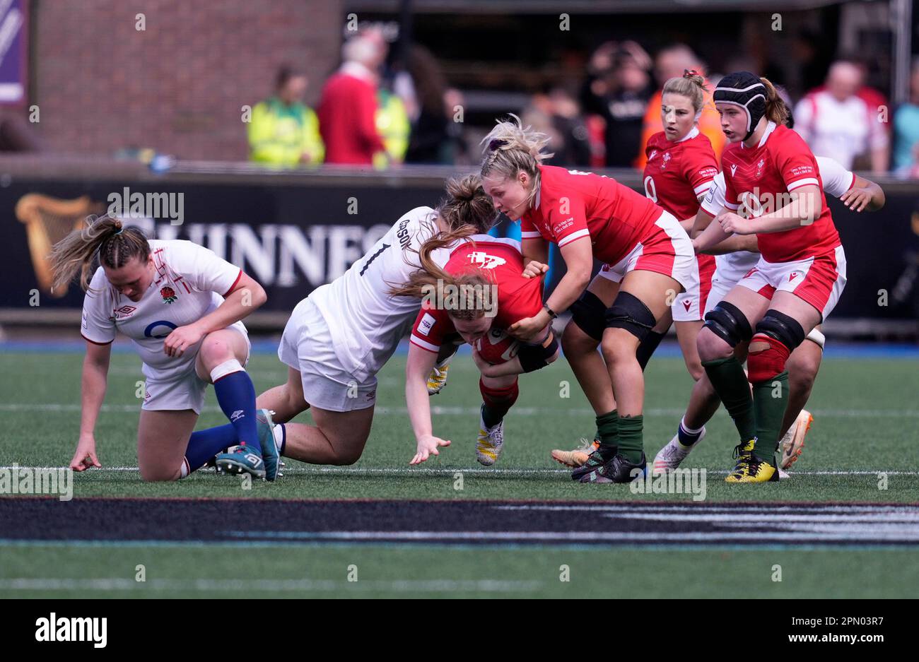 Cardiff,UK, 15 Apr 2023 Abbie Fleming (Wales) (C) during the Tik Tok ...