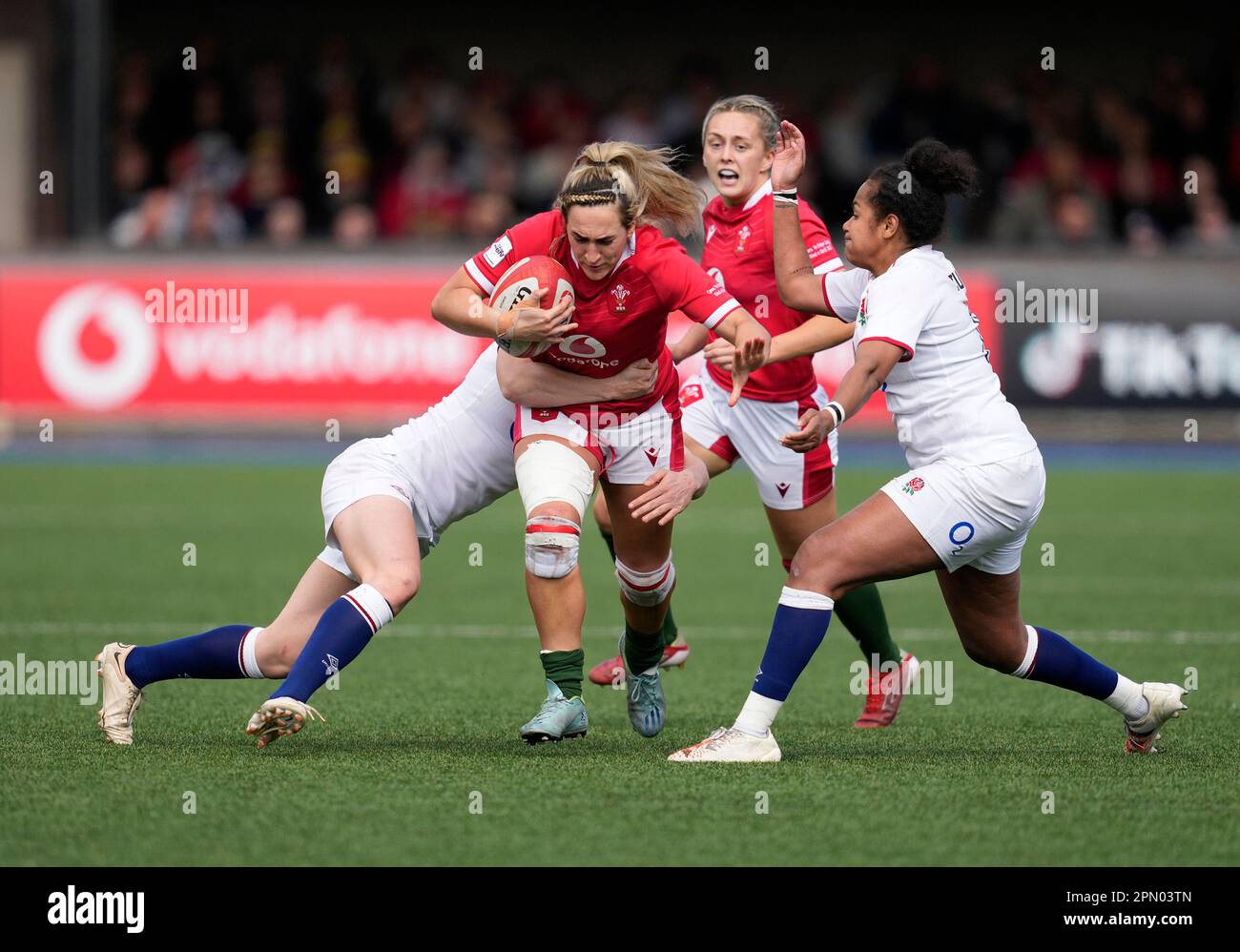 Cardiff,UK, 15 Apr 2023 Courtney Keight (Wales) (C) makes a break ...