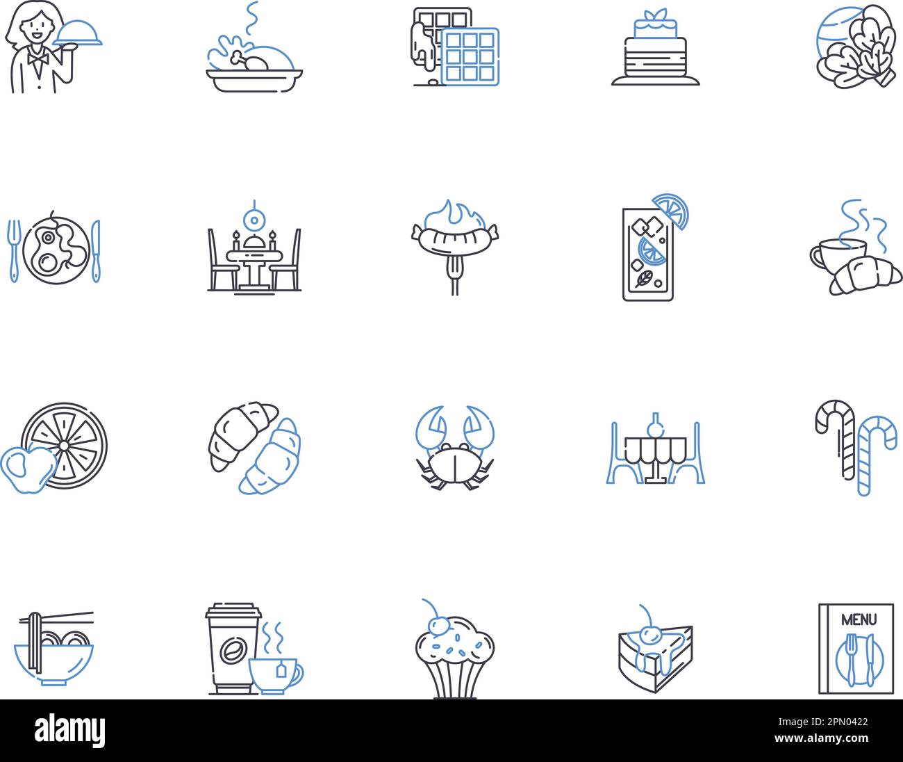 Cooking outline icons collection. Baking, Boiling, Frying, Roasting ...