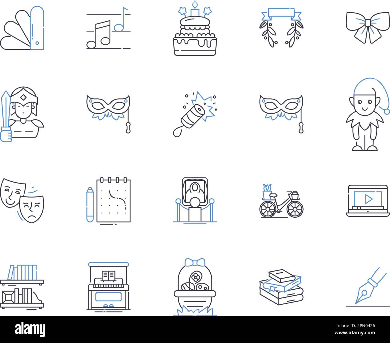 Creative professions outline icons collection. Artist, Photographer ...