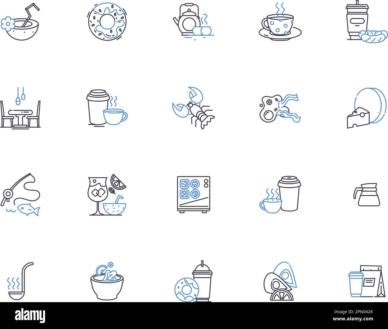 Cooking outline icons collection. Baking, Boiling, Frying, Roasting ...