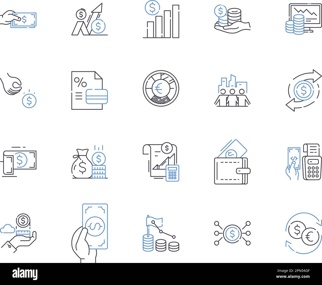 Investment business outline icons collection. Finance, Investment ...