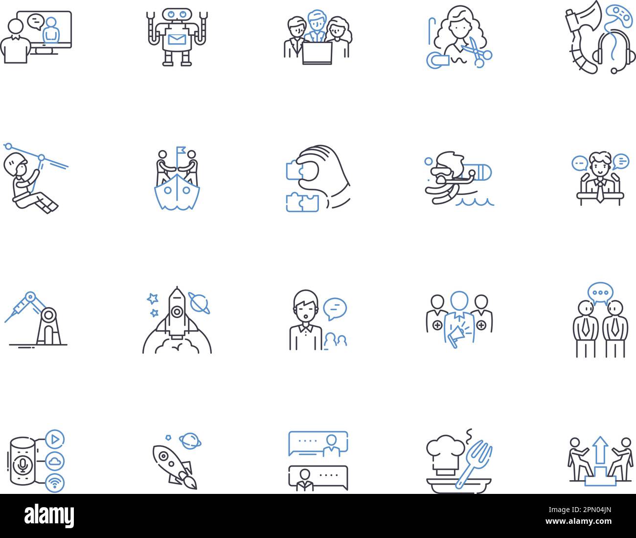 Adventure and outdoor activities outline icons collection. Hiking ...