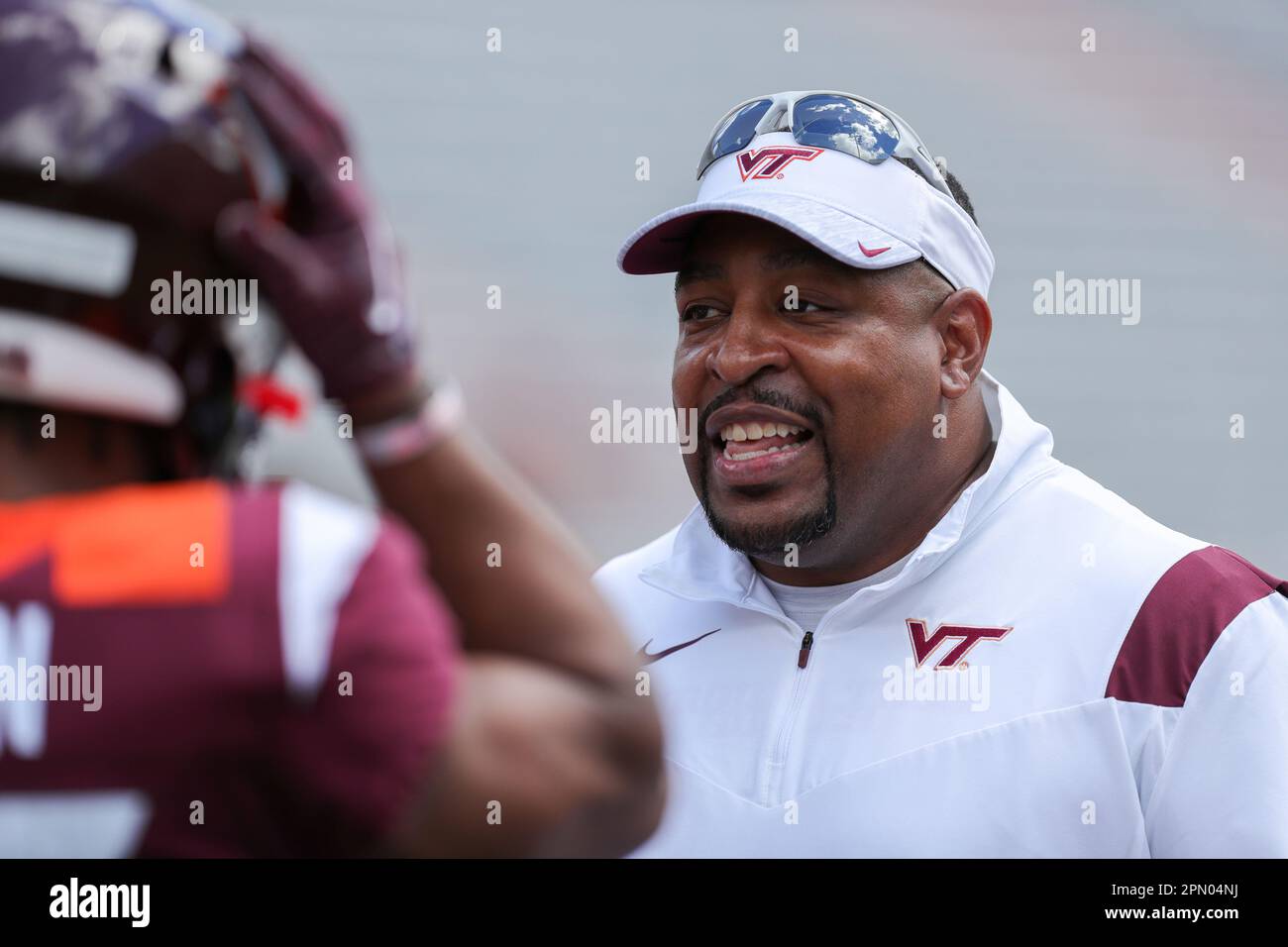 Blacksburg, Virginia, USA. 15th Apr, 2023. Virginia Tech Hokies running ...