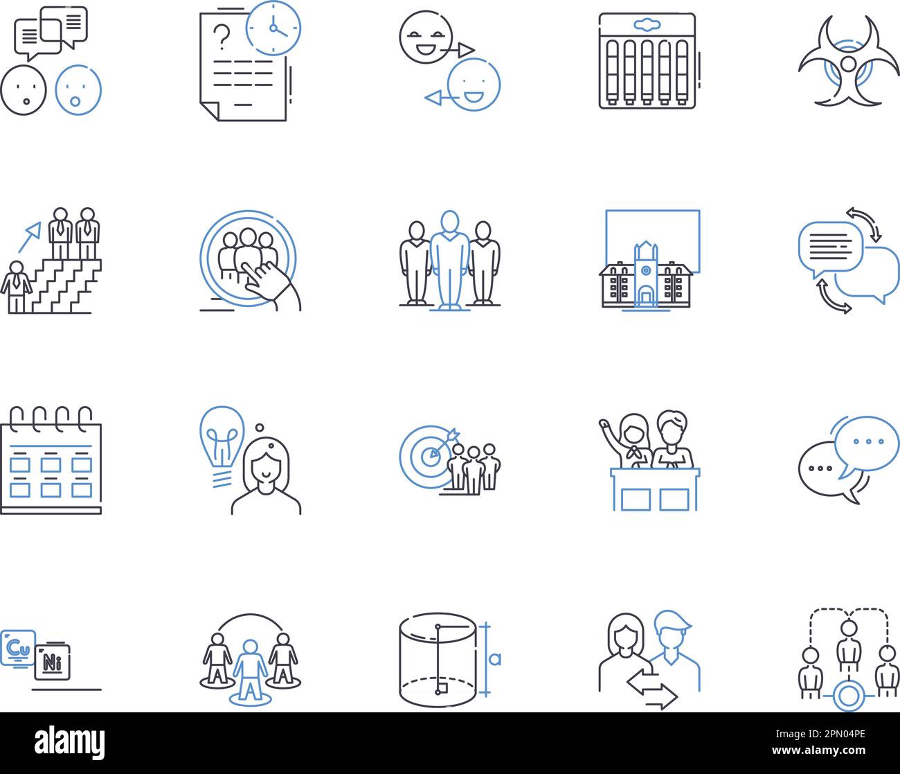 Educational process outline icons collection. Learning, Teaching ...