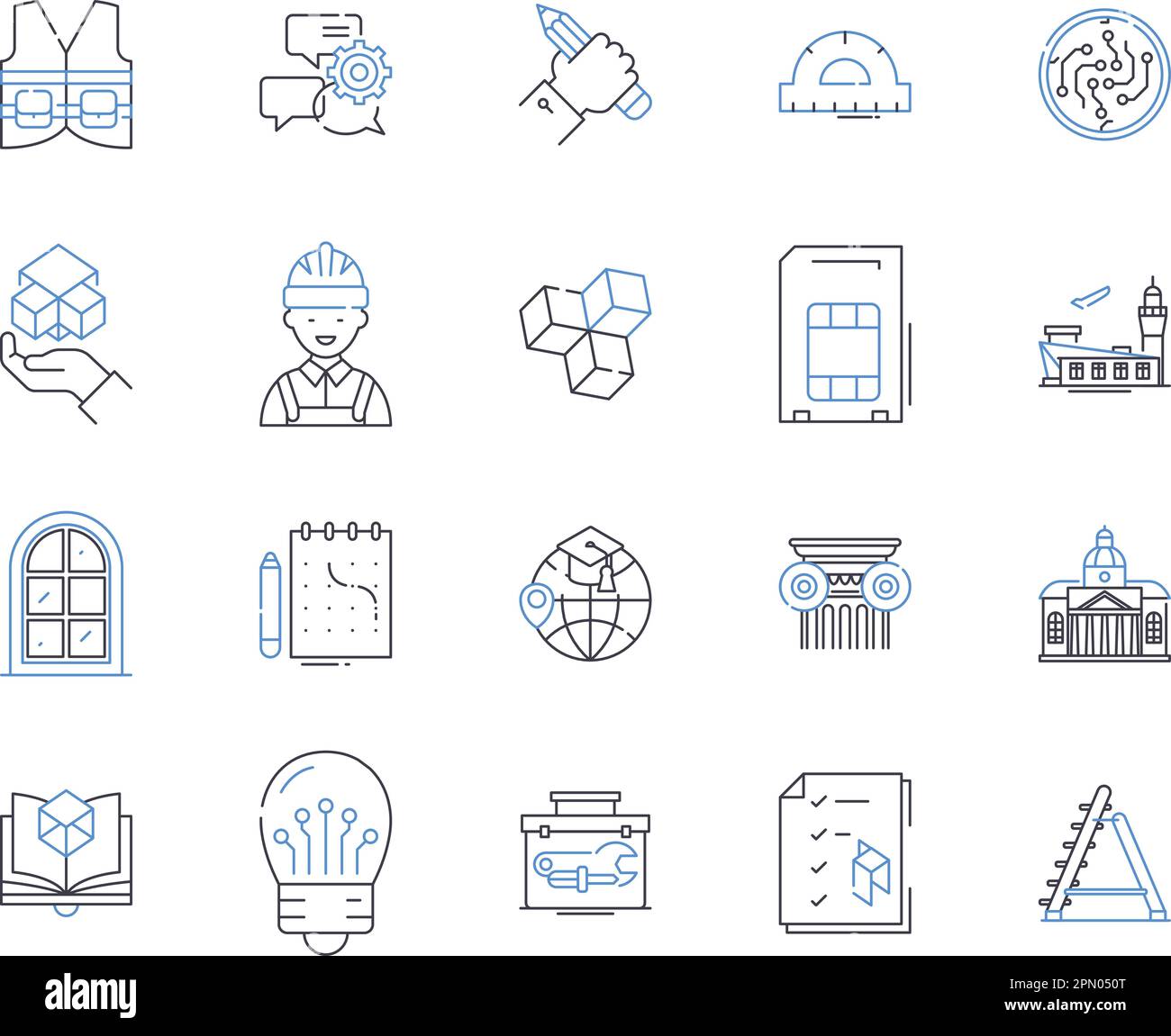 Engineering and design outline icons collection. Engineering, Design, Technical, CAD, Innovate ...