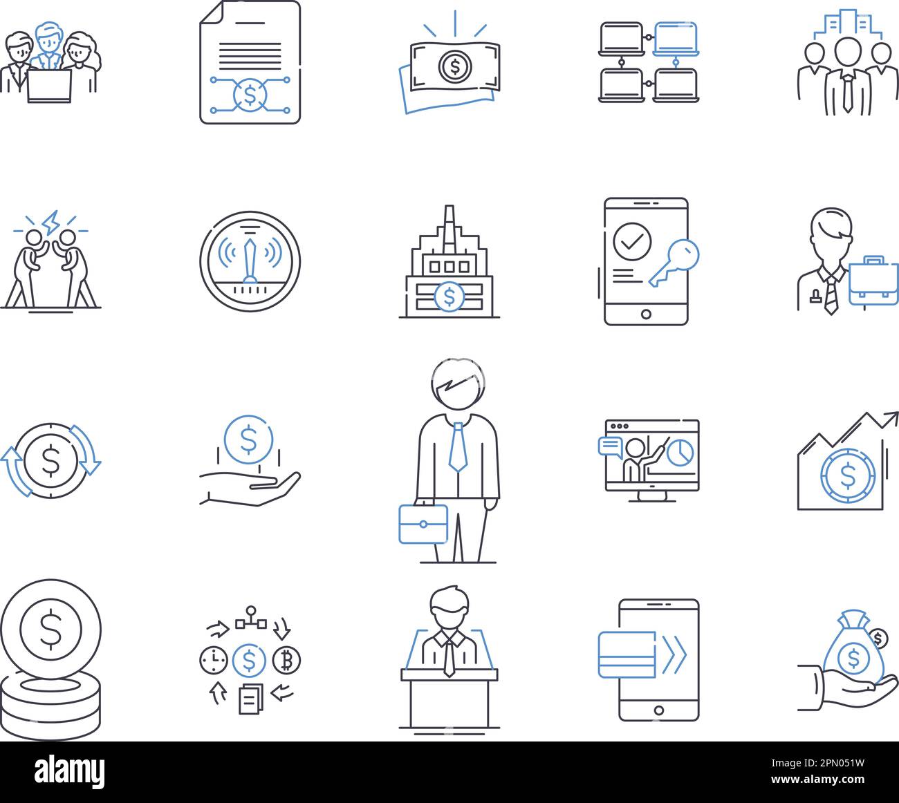 Budgeting outline icons collection. Financial, Planning, Saving ...