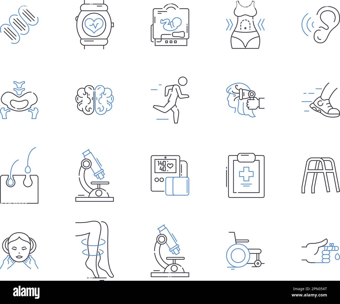Health and medical services outline icons collection. Medical ...