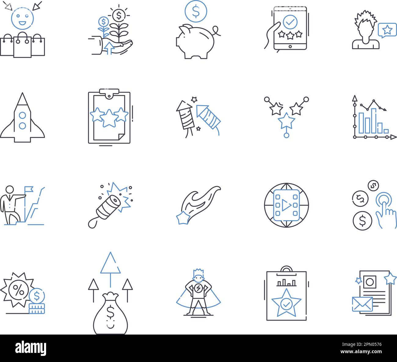 Cash flow management outline icons collection. Cash, Flow, Management ...