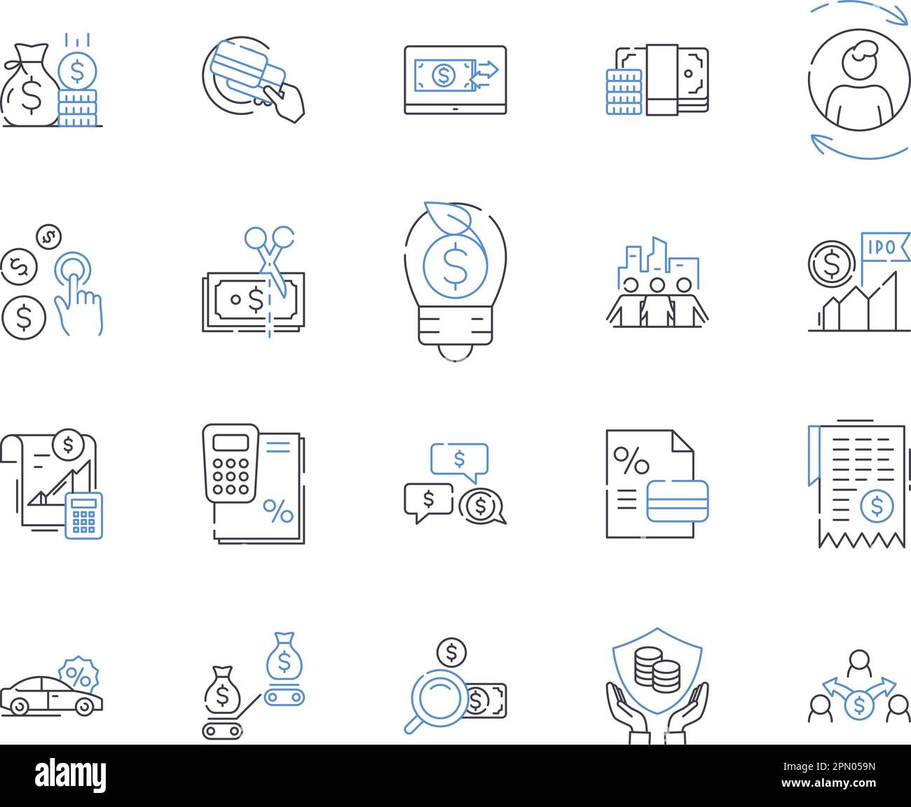 Investment department outline icons collection. Investment, Department ...