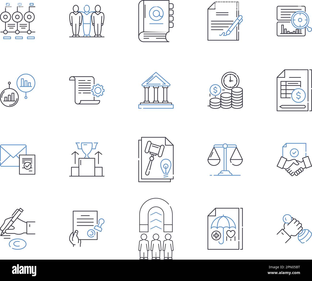 Legal services outline icons collection. Lawyer, Attorney, Barrister ...
