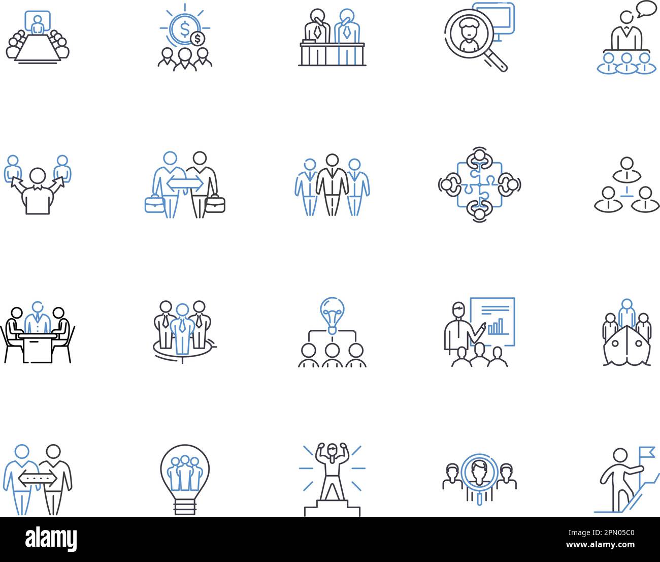 Staff outline icons collection. Personnel, Employees, Associates ...