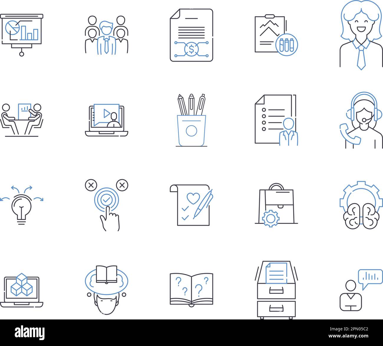 Business Process Outline Icons Collection Processes Business Management Automation