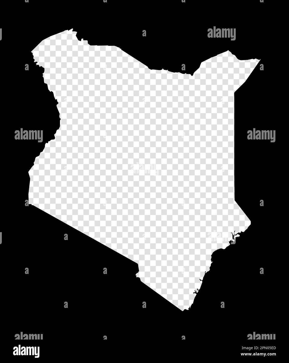 Stencil map of Kenya. Simple and minimal transparent map of Kenya ...