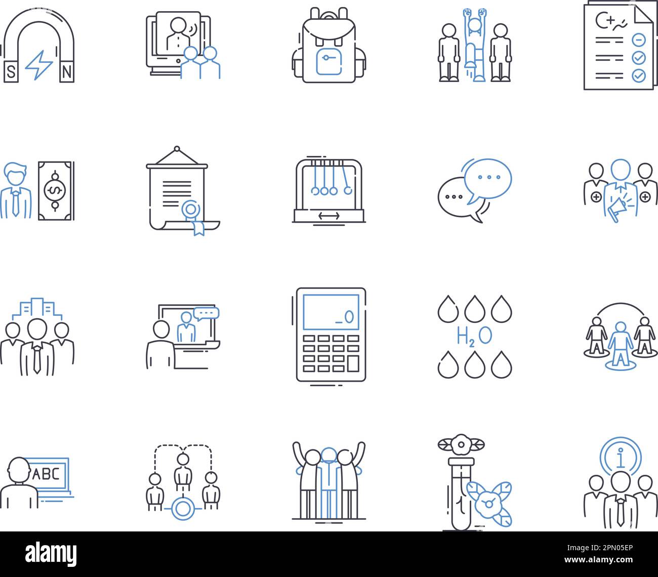 School and education outline icons collection. School, Education, Learn, Teach, Studying ...