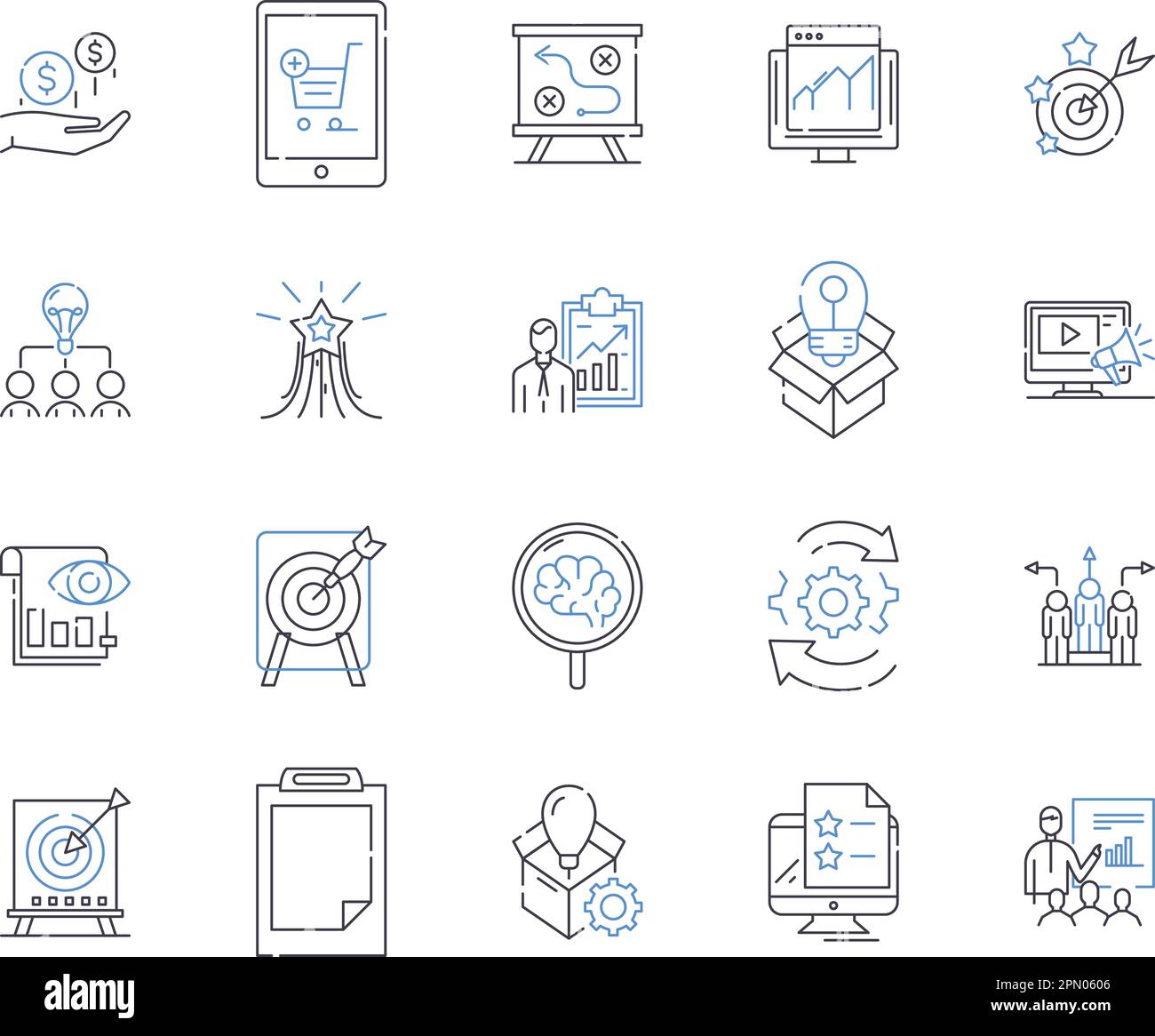 Strategy planning outline icons collection. Planning, Strategy ...