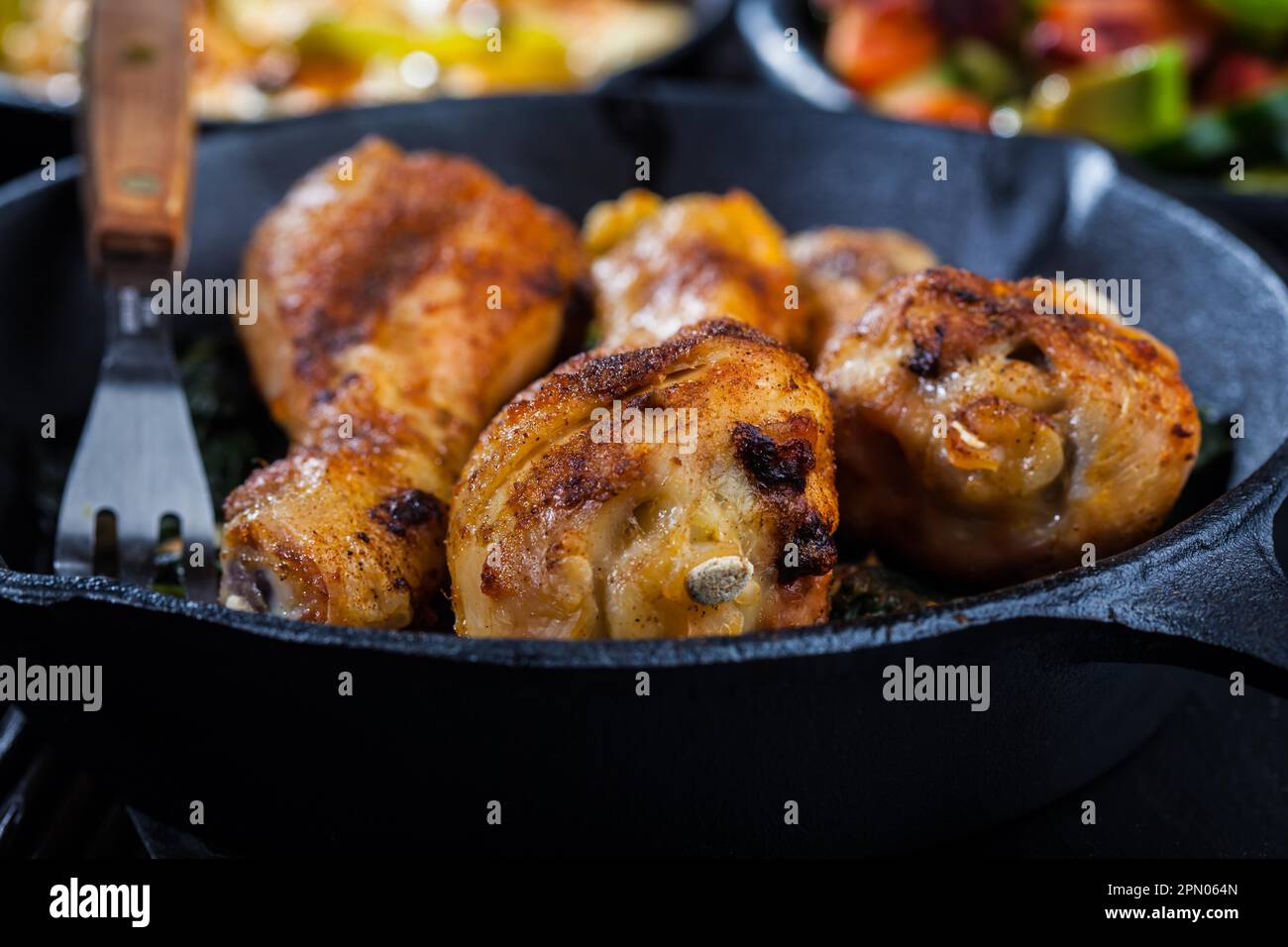 Chicken leg chips plate hi-res stock photography and images - Alamy