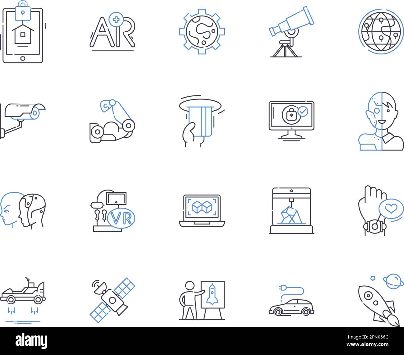 Science and technology outline icons collection. Science, Technology ...