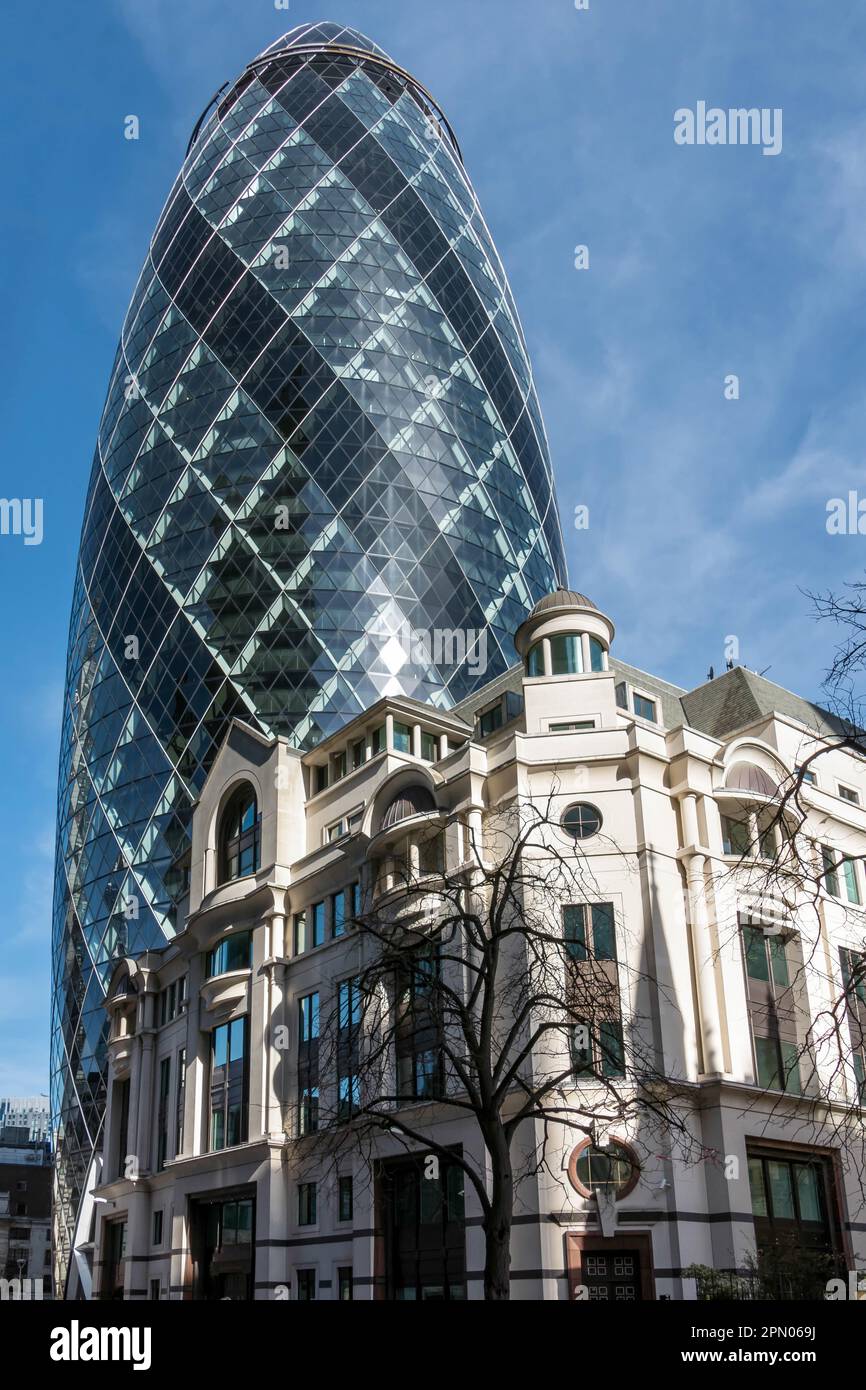 View of the Gherkin building in London Stock Photo - Alamy