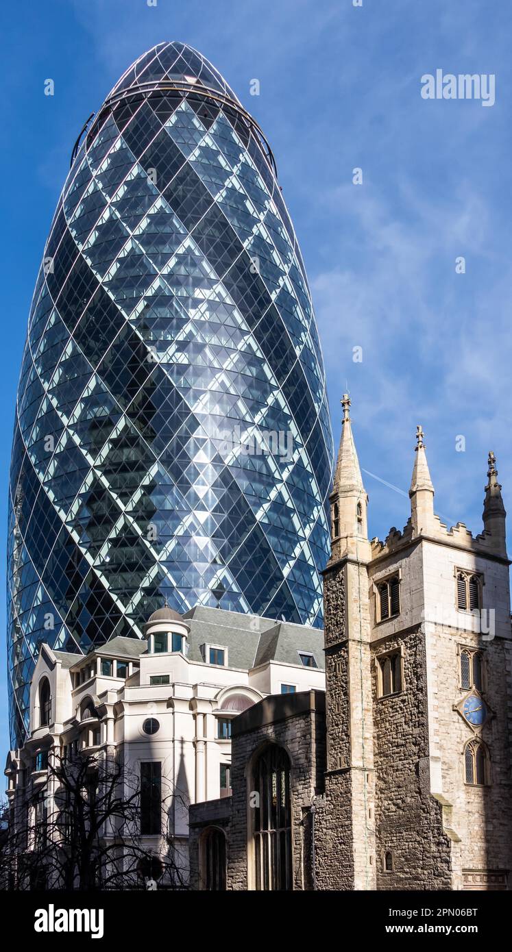View of the Gherkin building in London Stock Photo - Alamy
