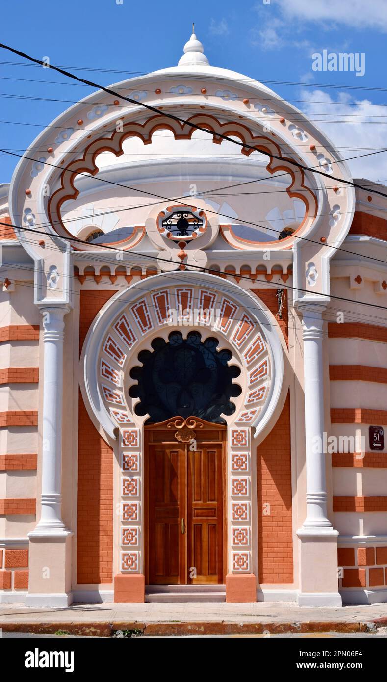 The entrance to Casa Morisca, one of Merida's architectural marvels ...