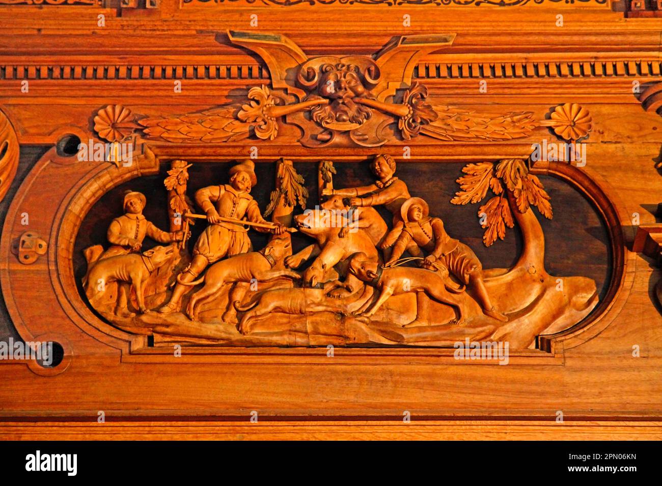 Relief with hunting scene, hunting inlay room, created between 1825 and ...