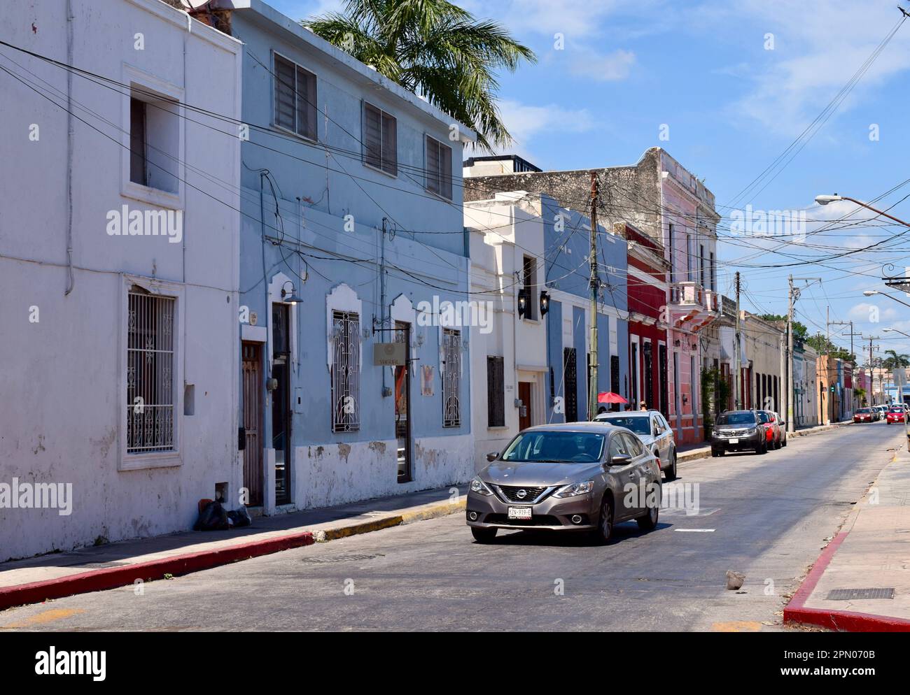 A colorful street in the historic city of Merida, Yucatan, Mexico Stock ...