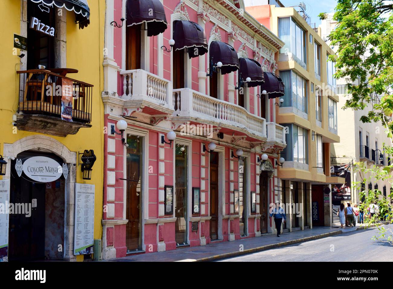 Colorful, colonial buildings on 60th street in the historic center of ...