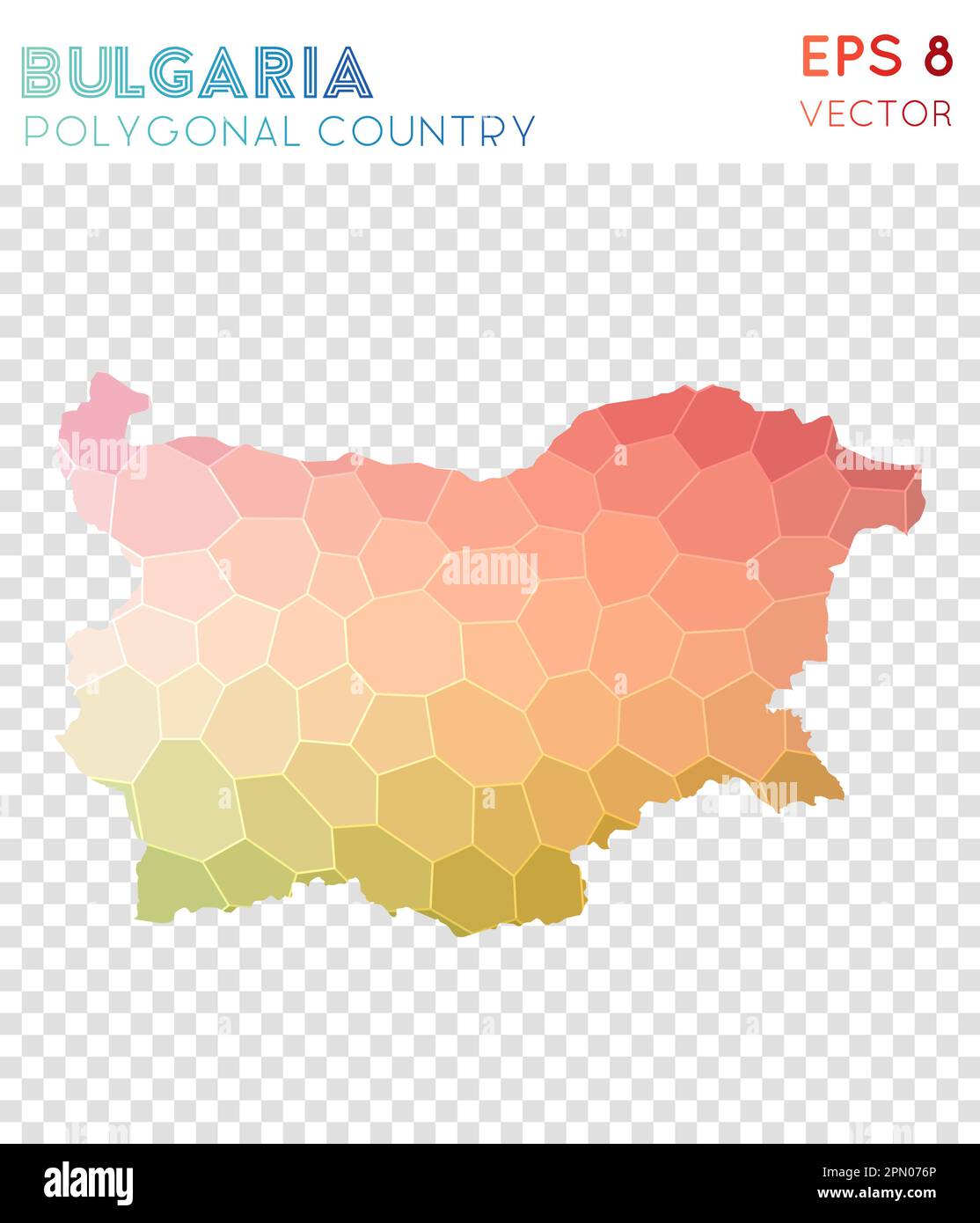 Bulgaria polygonal map, mosaic style country. Bold low poly style ...