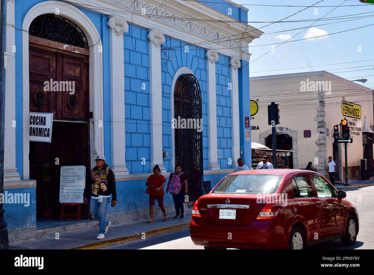 A street in the historic center of Merida, Yucatan, Mexico Stock Photo ...