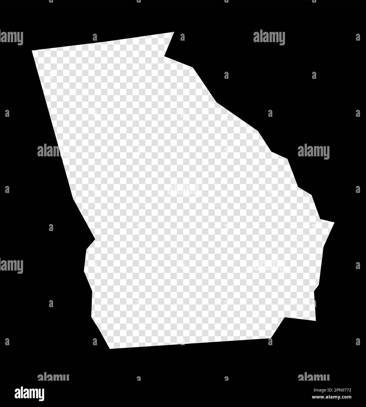 Stencil map of Georgia. Simple and minimal transparent map of Georgia ...