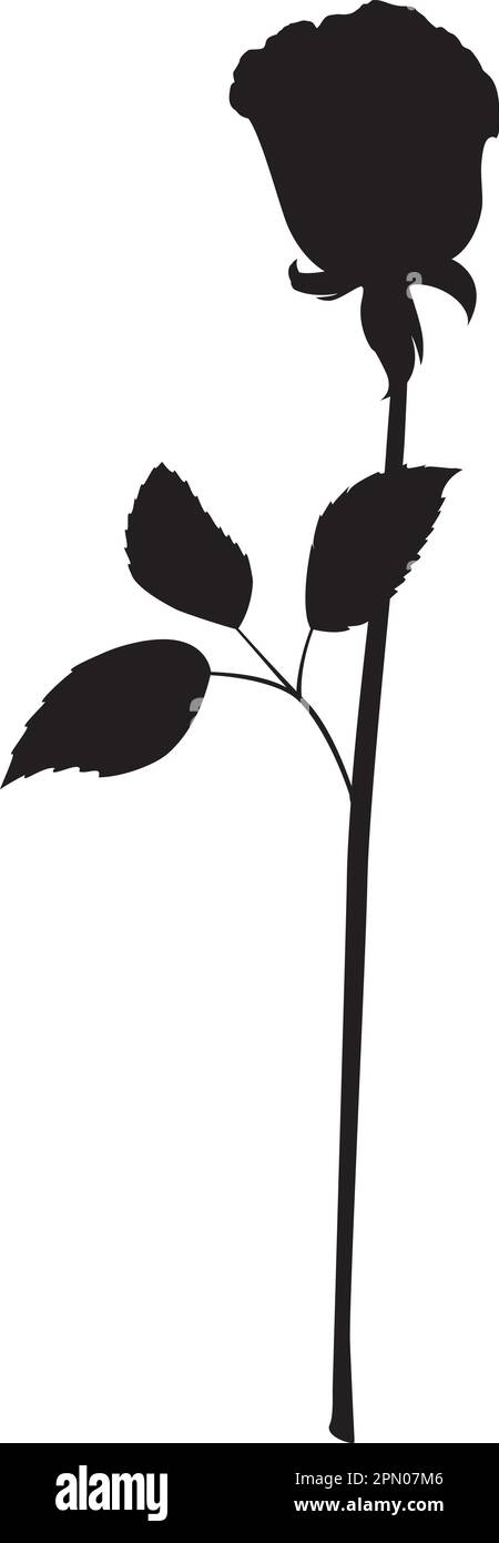 Rose silhouette - An Adobe Illustrator vector file; closed loops, no ...