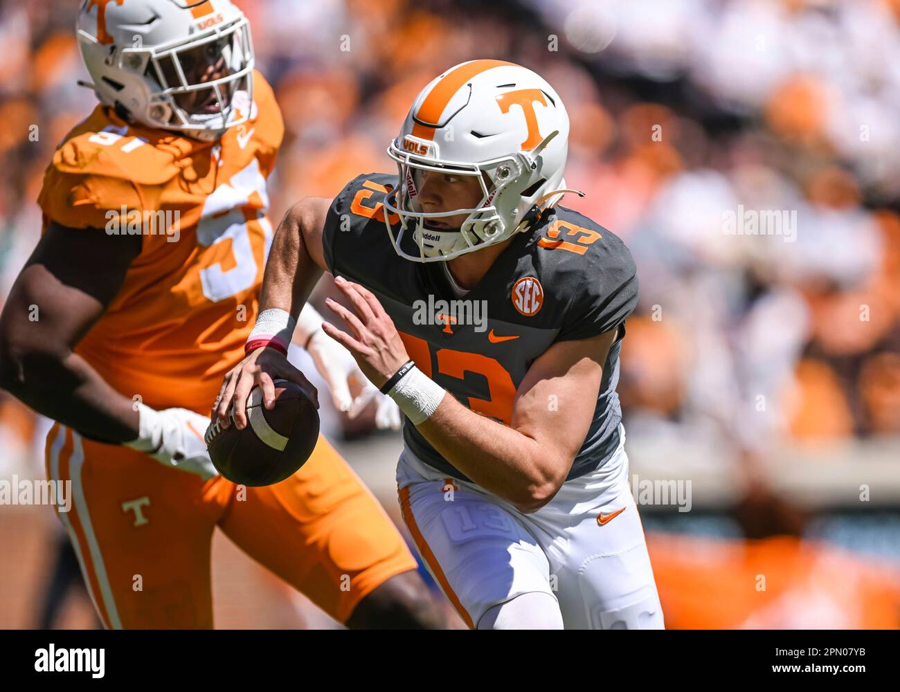 KNOXVILLE, TN - APRIL 15: Tennessee Volunteers quarterback Gaston Moore ...