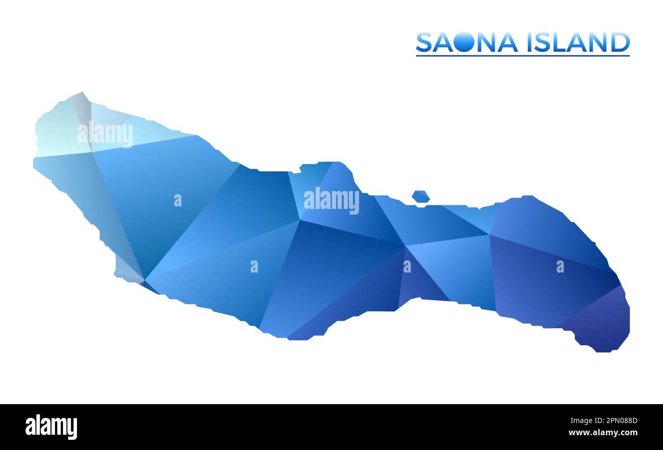 Vector polygonal Saona Island map. Vibrant geometric island in low poly ...
