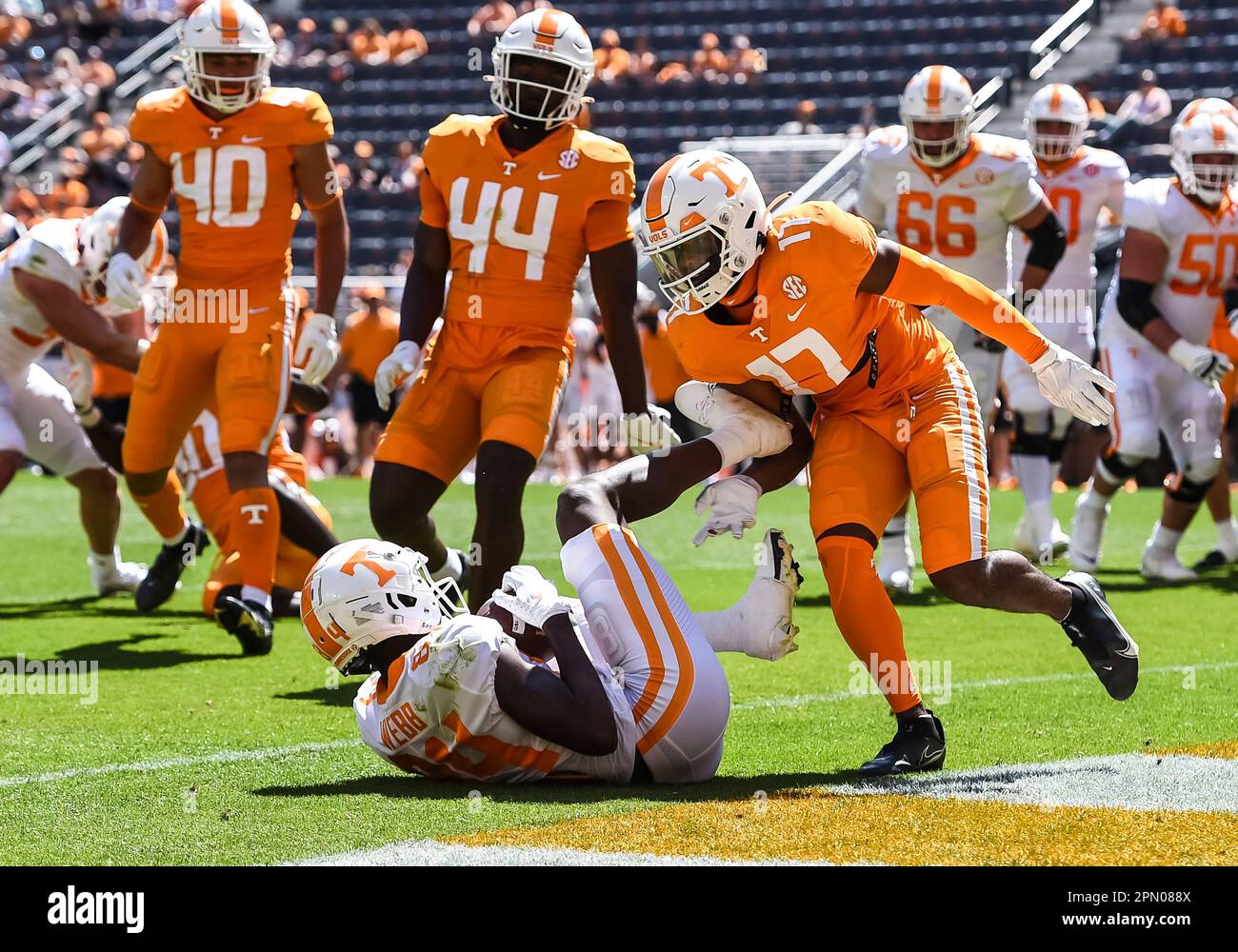 KNOXVILLE, TN - APRIL 15: Tennessee Volunteers wide receiver Kaleb Webb ...