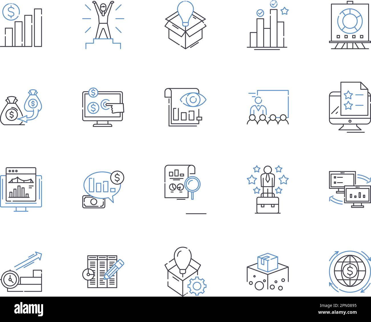Effectiveness outline icons collection. Efficient, Productive ...