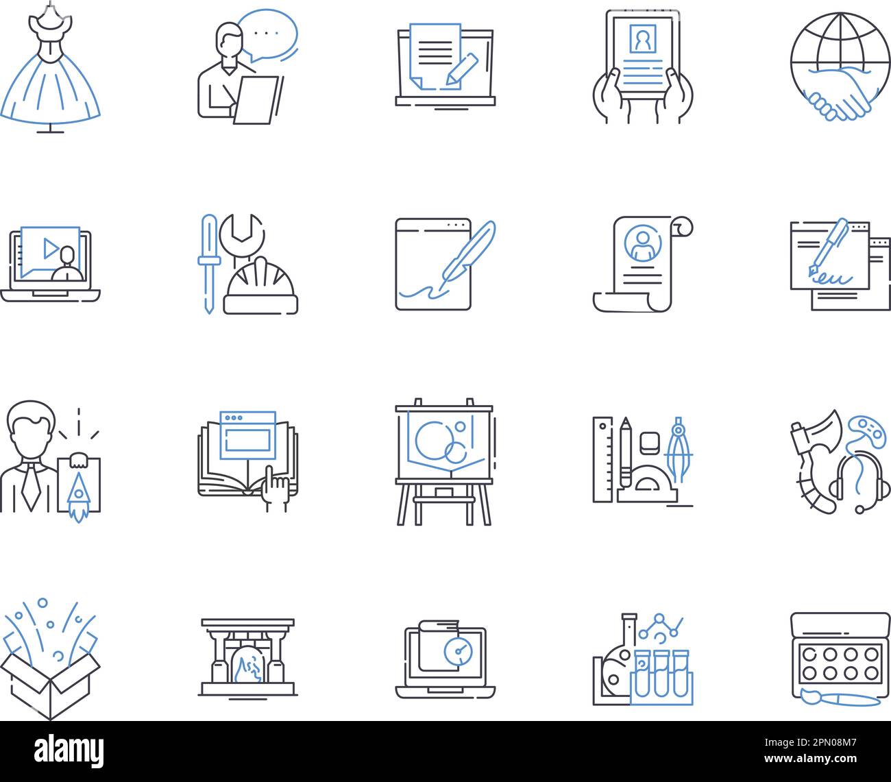 Freelancing outline icons collection. Freelance, Jobs, Contractor, Self ...