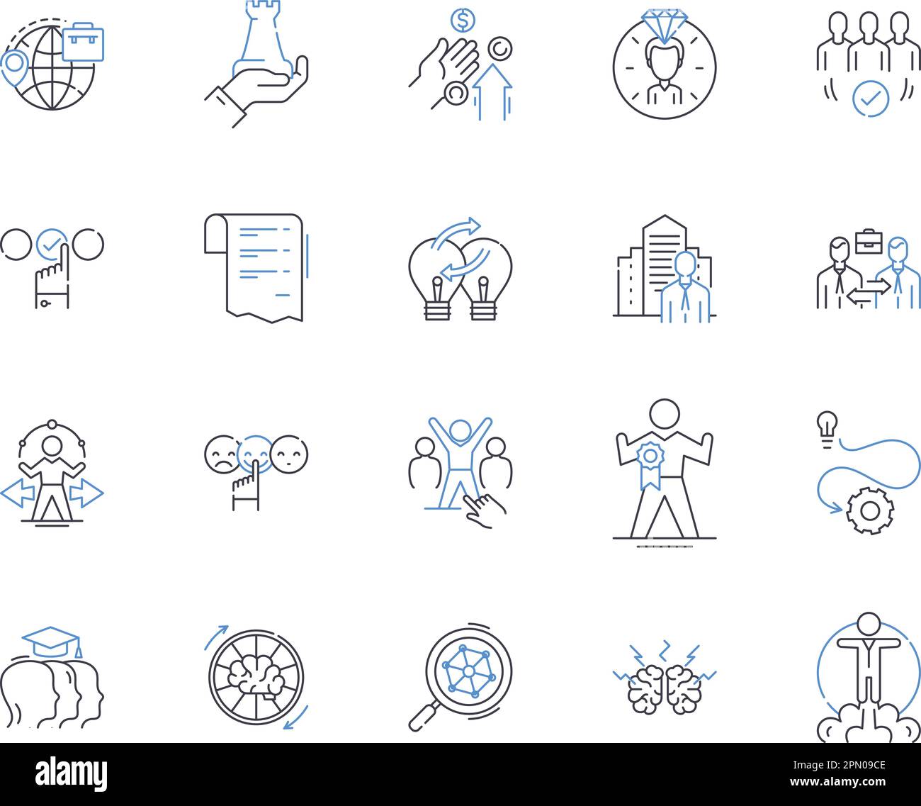 Corporation work outline icons collection. Corporate, work, management ...