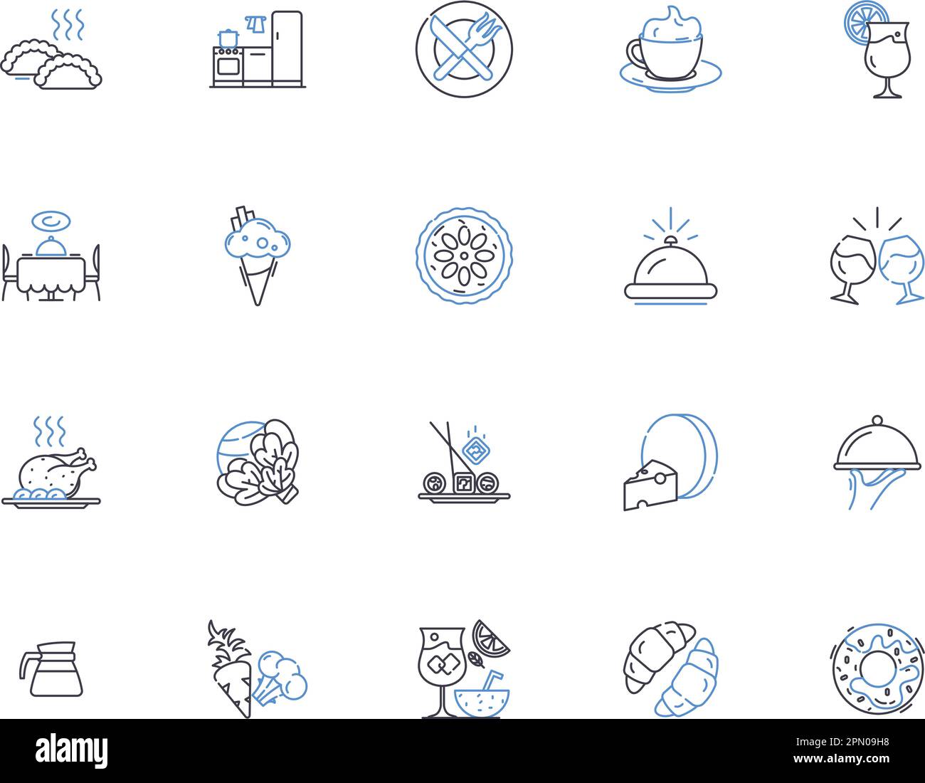 Cooking restaurant outline icons collection. cooking, restaurant ...