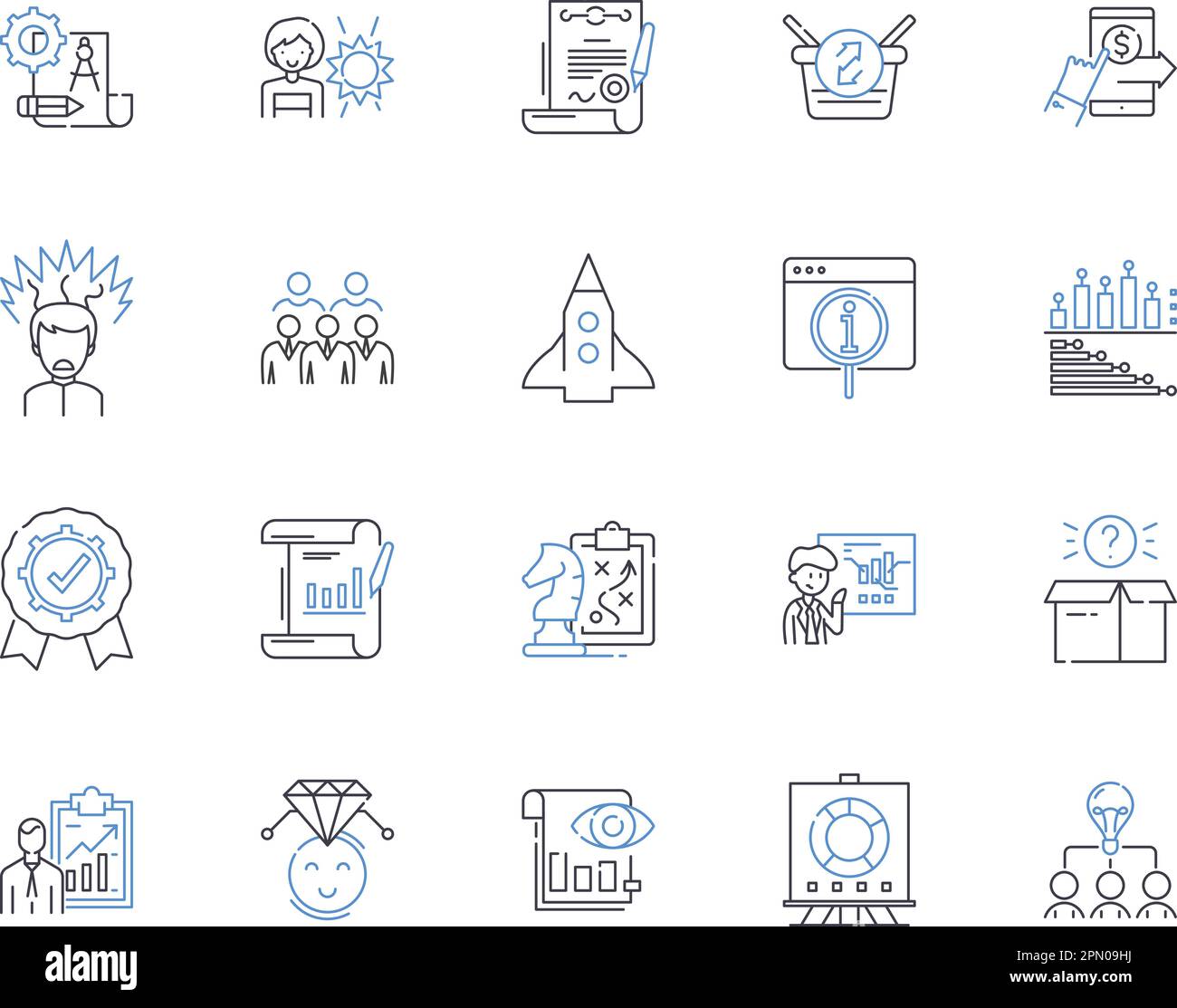 Strategy and idea outline icons collection. strategy, idea, planning ...