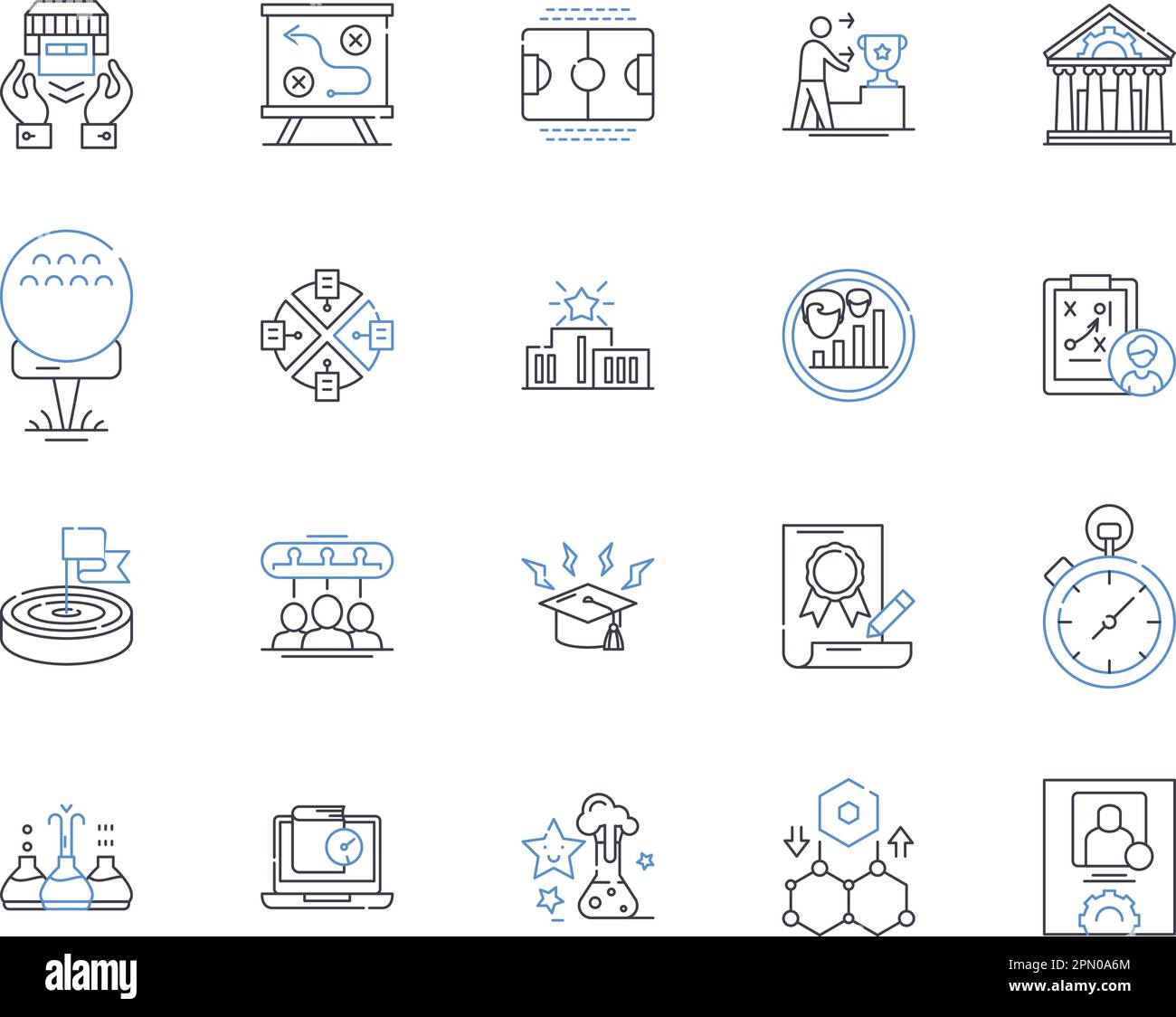 College sport outline icons collection. Athletics, Football, Basketball ...