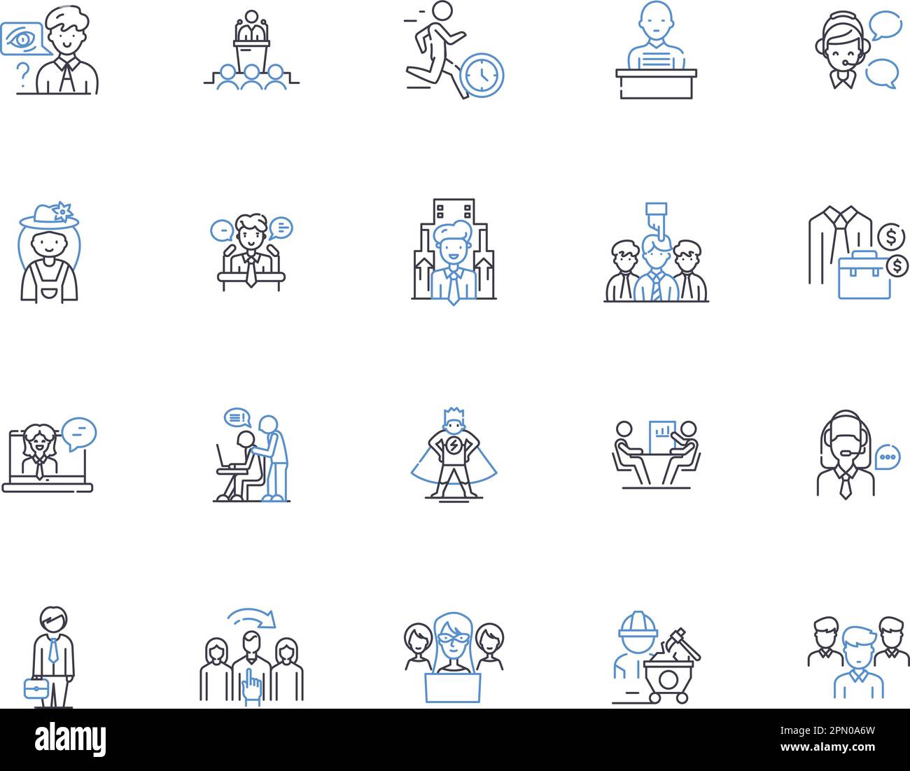 Job outline icons collection. work, job, employment, occupation, task, labor, hiring vector and ...
