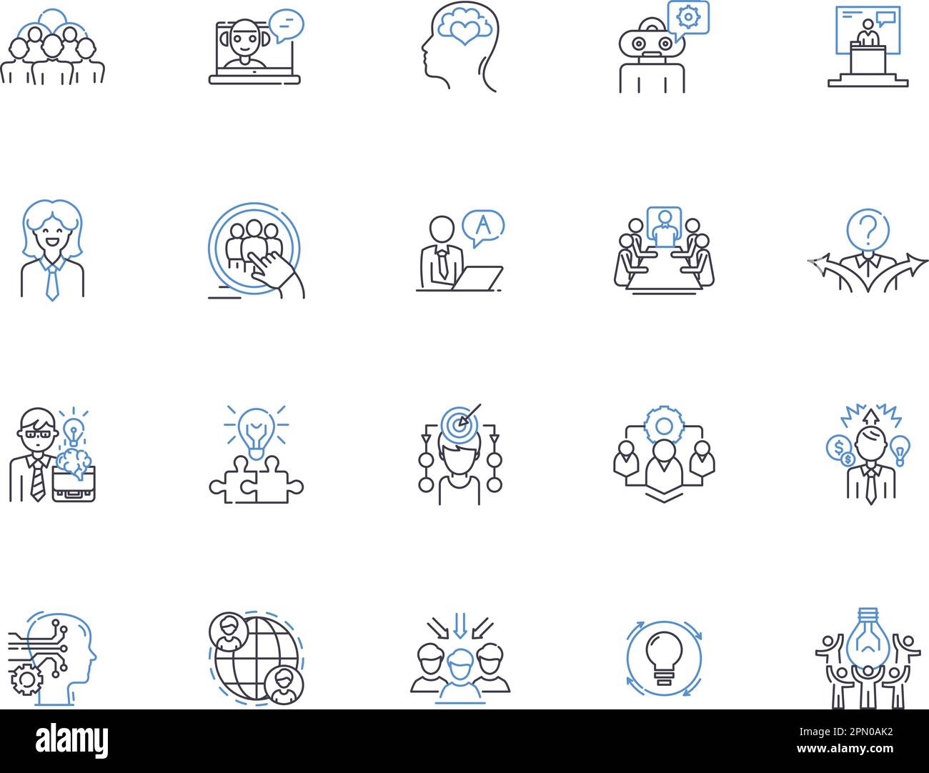 Thinking people outline icons collection. Thinking, People ...
