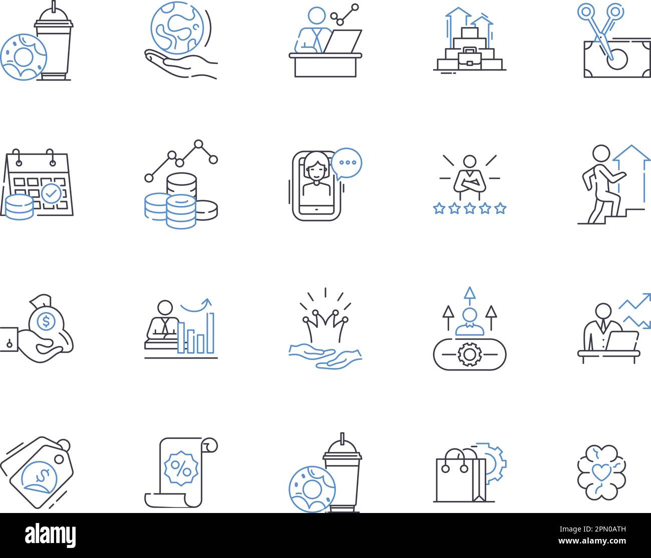 Key account management outline icons collection. Key, Account ...