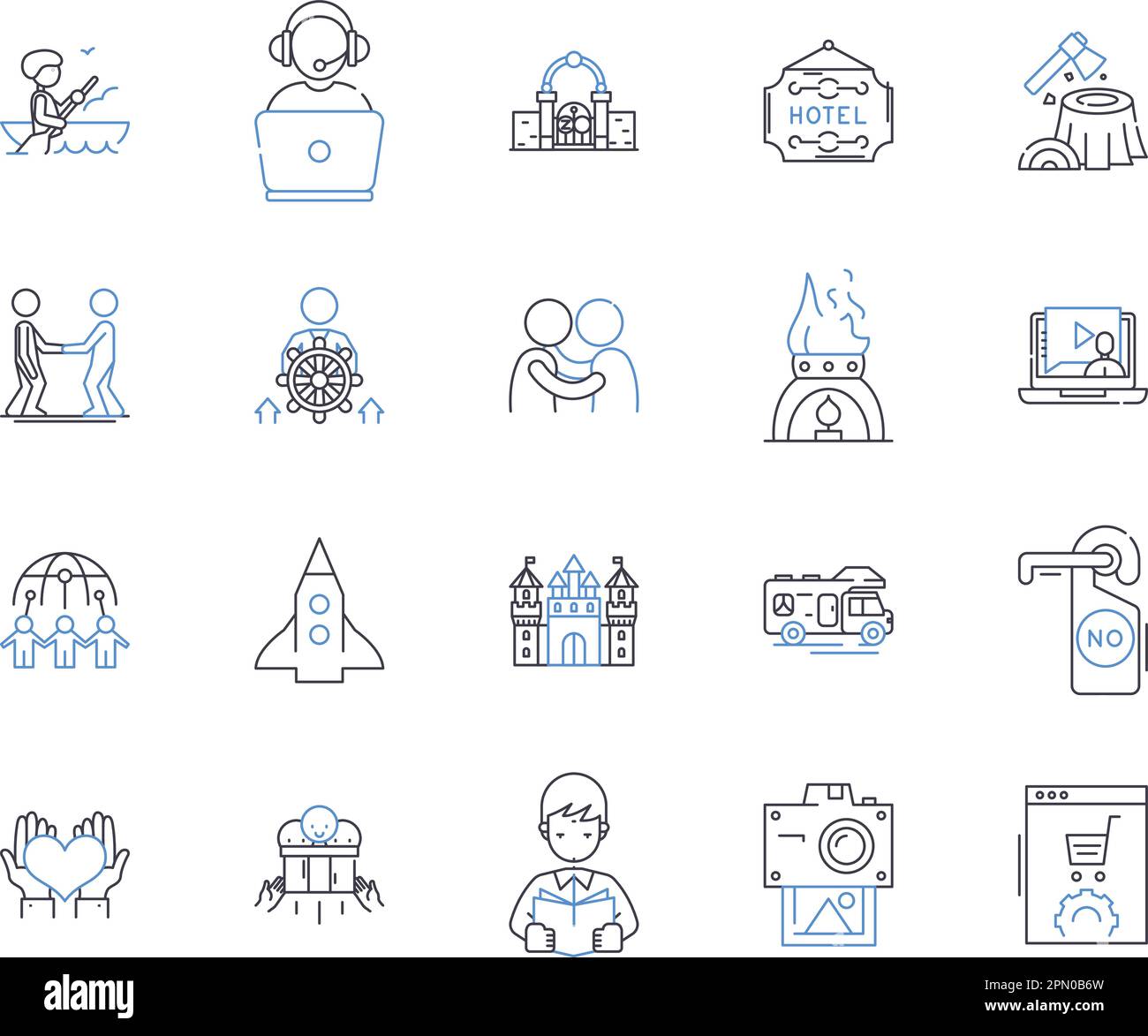 Travel agency outline icons collection. Travel, Agency, Tour, Vacation ...